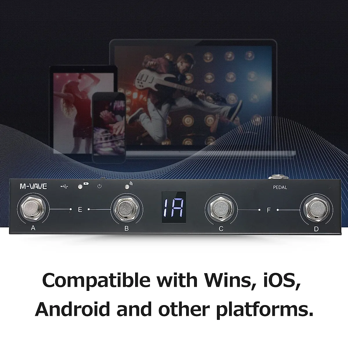 HHOP M-VAVE Chocolate BT Wireless MIDI Controller Rechargeable 4 Buttons Portable MIDI Foot Controller Pedal APP Control