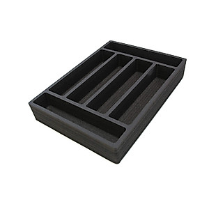 Polar Whale Flatware Silverware Drawer Organizer for Cutlery Forks Knives Spoons Serving Utensils Non-Slip Premium Waterproof Tray Insert 11 x 15 Inches 6 Slot Extra Deep Pair Set