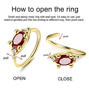 Drperfect 9Pcs 20G Nose Ring Hoop Stainless Steel Paved CZ Cartilage Earrings Hoop Nose Piercing Jewelry for Women Men Silver Gold Rose Gold Black Nose Ring Hoop