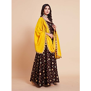 Indian Kurti for Womens Dupatta | Art Silk Woven Kurta Kurtis Tunic For Women Purple