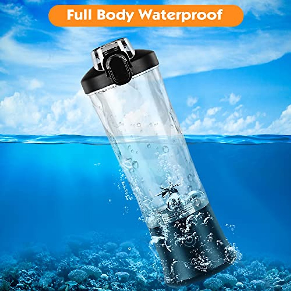 Portable Blender, 600ML Personal Blender for Shakes and Smoothies Mini Blender USB Rechargeable, Two Blend Modes, 20 oz Handheld Blender with 6 Ultra-sharp Blades for Travel, Office and Sports