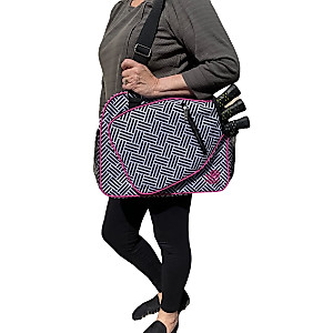 Pickleball - "Unrivaled" - Designer Women's Premium Side-Pocket Duffle Bag | Made Exclusively For Pickleball! | Includes a fitted a "paddle case" specifically designed to store and protect your pickleball paddles.