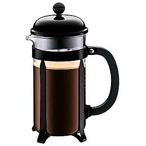 Bodum 34oz Chambord French Press Coffee Maker, High-Heat Borosilicate Glass, Stainless Steel, Black – Made in Portugal