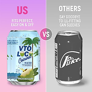 Skywin Silicone Can Sleeve (2 Pack) - Can Cover Hides Can by Disguising it as a Can of Natural Coconut Water (Blue)