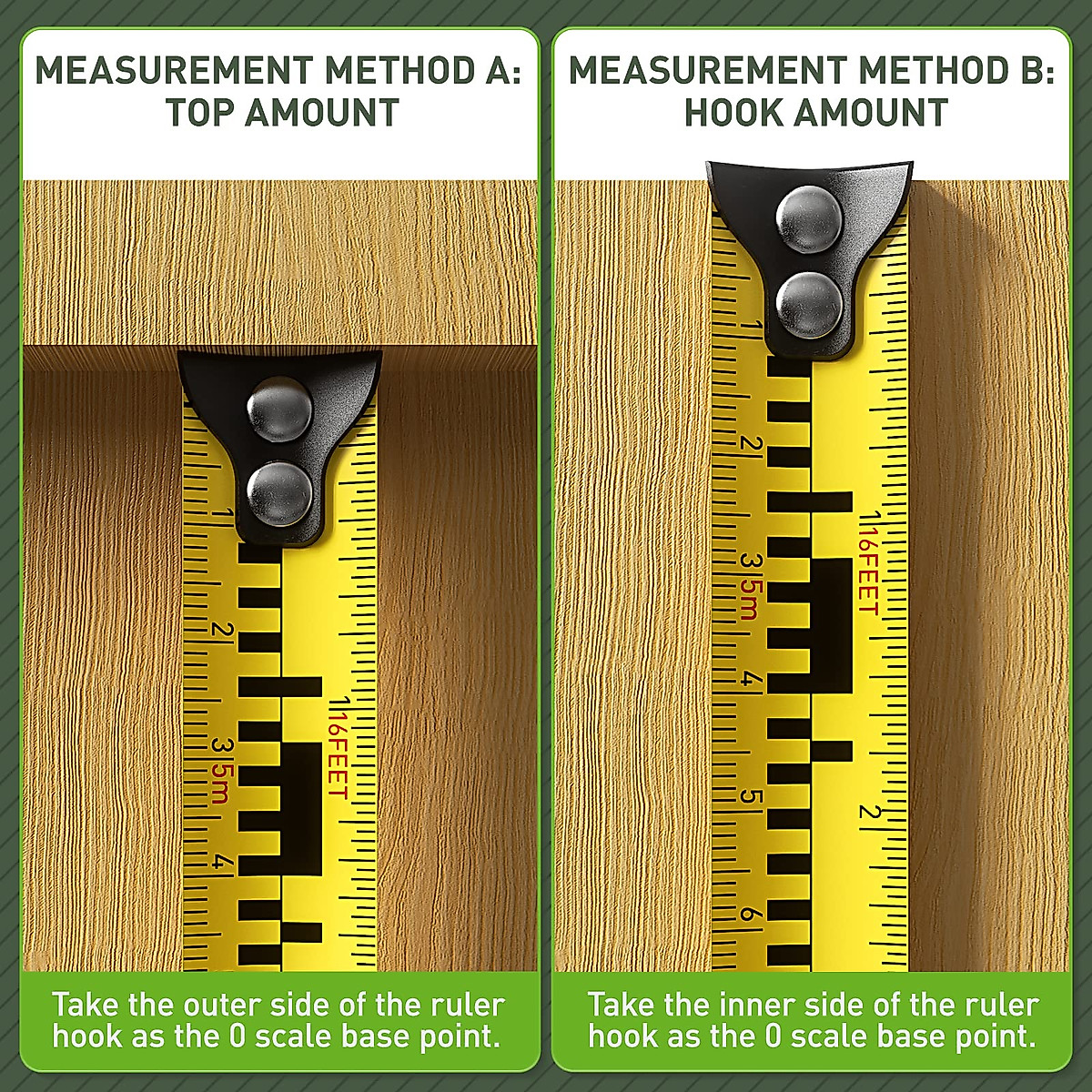 Huepar 2-in-1 Laser Tape Measure, 197Ft Rechargeable Laser Measurement Tool & 16Ft. Measure Tape with Backlit LCD & Movable Hook -Pythagorean, Area, Volume, M/in/Ft Unit Switch Digital Distance Meter