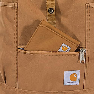Carhartt Convertible, Durable Tote Bag with Adjustable Backpack Straps and Laptop Sleeve, Brown, One Size