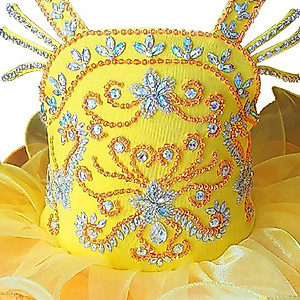 Jenniferwu G123 Infant Toddler Baby Newborn Little Girl's Pageant Party Birthday Dress Yellow Size 3T