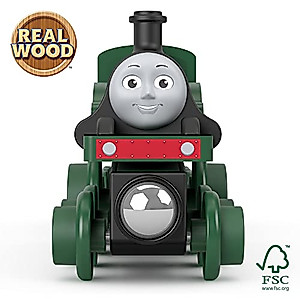 Thomas & Friends Wooden Railway Toy Train Emily Push-Along Wood Engine & Coal Car For Toddlers & Preschool Kids Ages 2+ Years