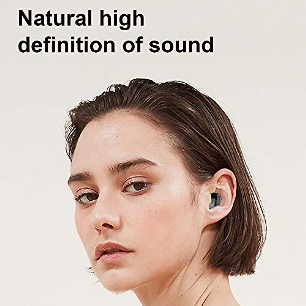 Wireless Headphone 1Pc X6 Handsfree Voice Prompt ABS Stereo Bluetooth 5.0 Earbud for Sports Home Office Yoga Jogging Running Climbing Black
