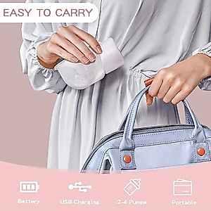 MOMAOY Double Wearable Breast Pump, Hands-Free Breast Pump,Electric Breast Pump with 2 Modes, 9 Levels, LCD Display,Memory Function Rechargeable Massage and Pumping Mode Milk Extractor,24mm Flange