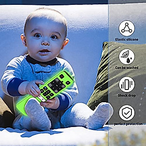 [2 Pack] WQNIDE Case for TCL RC802V FMR1 FNR1 Smart Voice Remote Control, Silicone Protective Cover Shockproof Anti Slip Anti-Lost Glowing(Glowgreen and Glowblue)