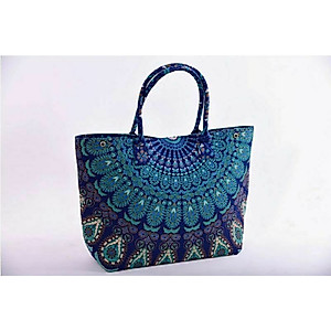 Indian Tapestry Women Handbags Mandala Shopping Shoulder Carry Bag Tote Purse