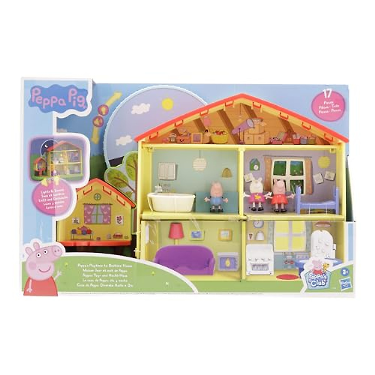 Peppa Pig F2188 Peppa's Speelhuis, Van Opstaan tot naar Bed Gaan speelmomenten voor peuters met gesproken zinnetjes, Licht en geluiden. Geschikt vanaf 3 jaar.,Multi kleuren