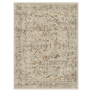 RUGGABLE Sarrah - Machine Washable Rug - Elegant Room Decor and Vintage Area Rug Perfect for Living Room Bedroom Kitchen - Stain & Water Resistant - Pet & Child Friendly - Hazel 9'x12' (Standard Pad)