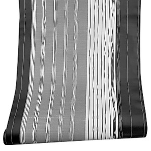 Yifely Black White Striped Furniture Paper Self-Adhesive Shelf Liner Countertop Sticker 17x118 Inches