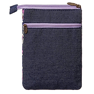 WITERY Small Canvas Cell Phone Purse Wallet- Handmade Cute Floral Cross Body Phone Pouch with Shoulder Strap for Women Teen Girls