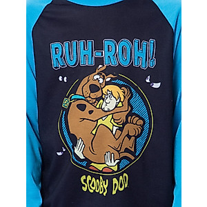 INTIMO Scooby-Doo Boys' Scooby Shaggy Ruh-Roh! Raglan Sleep Pajama Set (8) Black