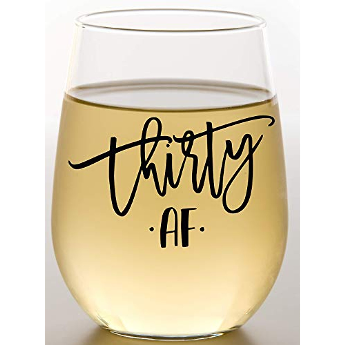 30 AF Funny Wine Glass - 30th Birthday For Women - Silly Bday For Women, Sister, Mom, Grandma, Nana, Best Friend - Thirty AF Birthday Wine Glass For Decorations, Anniversary, Special Events