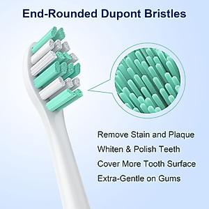 MRYUESG Replacement Heads Compatible with Philips Sonicare 10 Pack, 5 White + 5 Black, MRYUESG Electric Tooth-Brush Head for Phillips