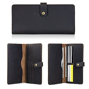 Wallets for Women Leather Card Organizer Ladies Slim Wallet Purse (Coffee)