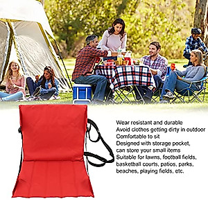 Okuyonic Folding Stadium Seat, Portable Lightweight Folding Bleacher Cushion Pearl Cotton for Lawn(Red)