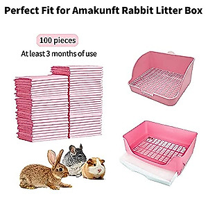 Pet Small Rat Large Toilet & 100 Pcs Rabbit Pee Pads, 18" x 13" Pet Toilet/Potty Training Pads, Oversize Litter Box for Small Animal/Large Rabbit/Guinea Pig/Ferret