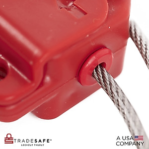 TRADESAFE Lockout Tagout Cable Lock - 6ft Adjustable Cable Lock, Steel Cable Lock with Vinyl Coating, Loto Cable for Lock Out Tag Out, Premium Grade, OSHA Compliant