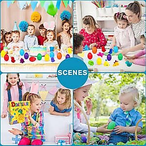 JOICEE 24pcs Dinosaur Squishy Toy Prefilled Easter Eggs, Kawaii Mochi Squishies Stress Relief Toys Filled Plastic Easter Eggs for Easter Basket Stuffers Party Favor Egg Hunt for Kids