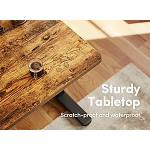 BANTI 63'' Standing Desk, Electric Stand up Height Adjustable Home Office Table, Sit Stand Desk with Splice Board, Rustic Brown