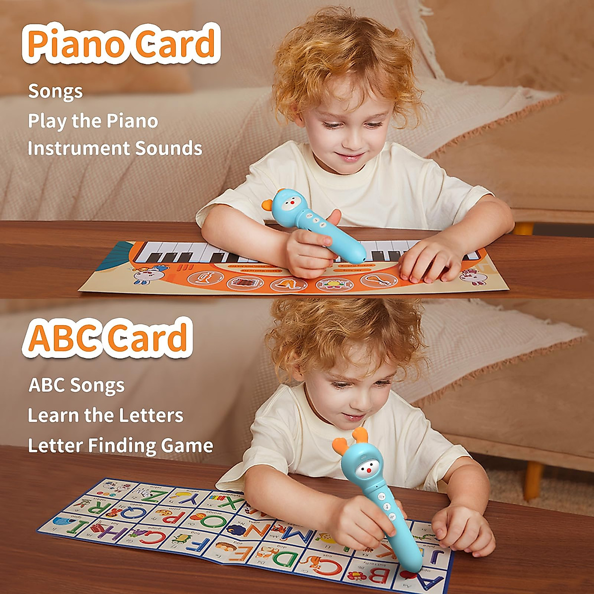 alilo Learning Educational Toys for Toddlers 2-3-4-5-6, Interactive Reading Pen Set for Kids, with 3 Learn to Read Books for Kids, 100 Talking Flash Cards, 540 Recording Stickers, Alphabet, Music Card
