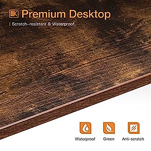ODK Corner Desk Space Saving Small Desk with Sturdy Steel Frame, Computer Desk with Monitor Stand for Small Space, Easy Assembly Triangle Vanity Desk with Durable Wooden Desktop