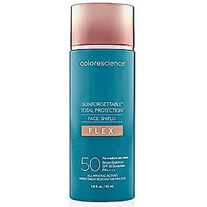Colorescience Total Protection Face Shield Flex SPF 50, Zinc Oxide Formula, Medium, 1.8 fl. oz.