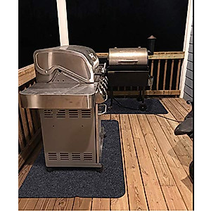 Gas Grill Mat，Premium BBQ Mat and Grill Protective Mat—Protects Decks and Patios from grease splashes,Absorbent material-Contains Grill Splatter，Anti-Slip and Waterproof Backing，Washable (36" x 36")