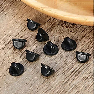 Rubber Pin Backs, 50PCS Lapel Pin Backs, Pin Safety Backs for Brooch Tie Hat Badge Insignia, Black