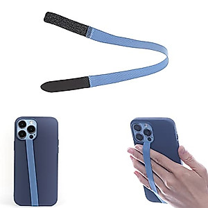 TFY Security Elastic Phone Strap, Universal Slim Hand Finger Grip, Non-Slip Cell Phone Holder, fit Most Smartphones Case - 2 Pieces (Blue)