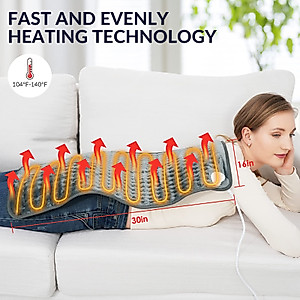 Aholard Electric Heating Pad - 30"x16" Large Heating Pad for Back Pain and Cramps Relief, Heat Pad with 4 Auto Shut Off 6 Heat Settings, Soft Moist Heated Pad Dry Therapy for Shoulder Neck Washable