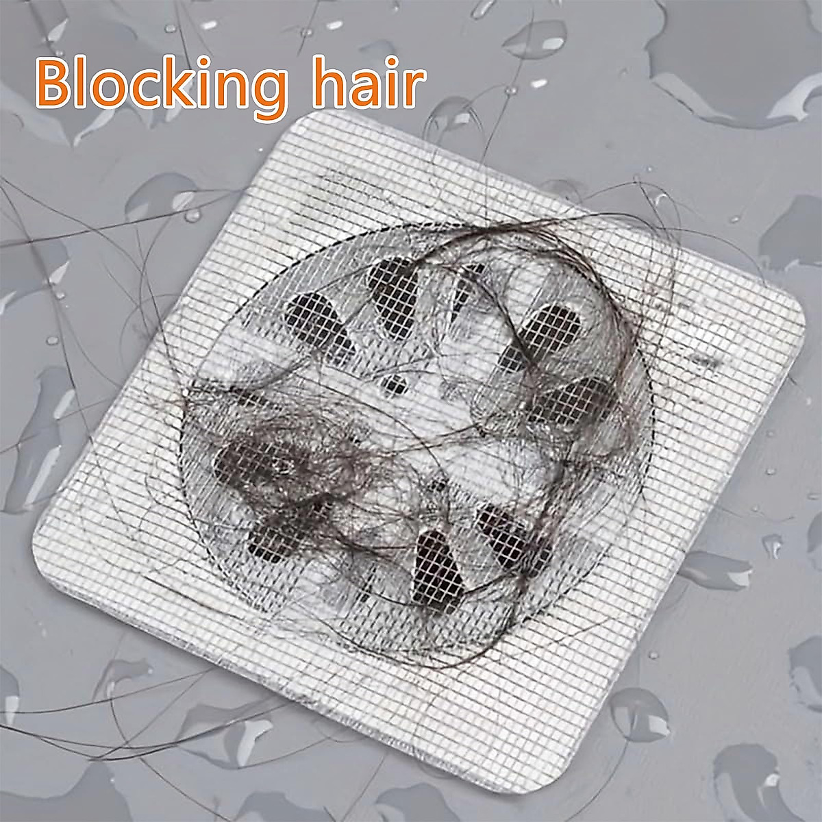 30Pack Disposable Shower Drain Hair Catcher 4" X 4" Drain Hair Catcher Mesh Stickers Shower Drain Mesh Stickers for Bathroom Accessories, Kitchen, Sink, Bathtub