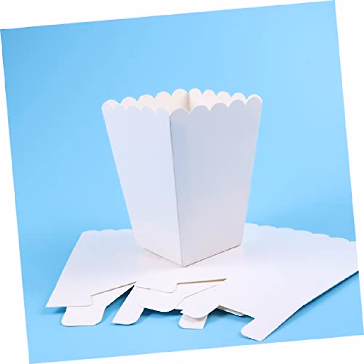 UPKOCH 50PCS Popcorn Box Disposable Snack Cups Paper Serving Holder Candy Popcorn Party Candy cartons Paper Food Basket Snack Containers Popcorn tub White Candy Box European and American