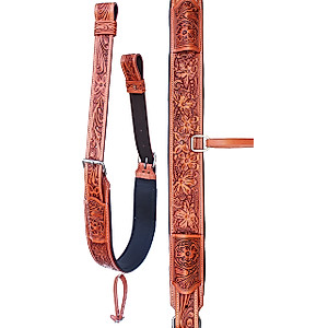 CHALLENGER Horse Western Floral Tooled Padded Leather Rear Flank Saddle Cinch Billets 97125