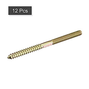 uxcell M8x120mm Hanger Bolts, 12pcs Double Head Thread Dowel Screws for Wood Furniture Connecting
