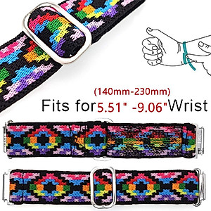 Lamshaw ID206 Band, Stretch Elastics Adjustable Strap Compatible for LETSCOM ID206 1.69" Smartwatch/YAMAY 1.69 Inch ID206 Smartwatch/Dirrelo ID206 smartwatch (Aztec Style Colorful)
