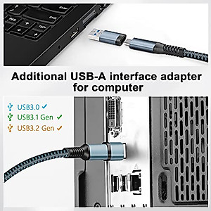 Kuject Link Cable 20FT Compatible for Quest 2/1/Pico 4, Nylon Braided Long Cable Accessories for Rift S/Steam VR Games, USB 3.0 Type C to C High Speed Data Transfer Charging Cord for Gaming PC