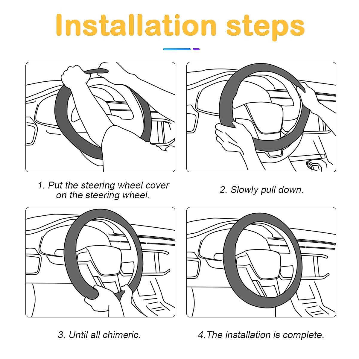 Osilly Car Steering Wheel Cover, 15 inch Carbon Fiber Microfiber PU Leather Elastic Steering Wheel Protector for Men Women, Anti-Slip Breathable Car Interior Accessories for Most Cars (Black)