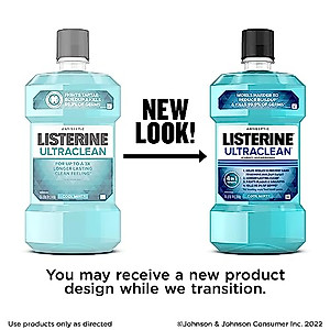 Listerine Ultraclean Oral Care Antiseptic Mouthwash, Everfresh Technology to Help Fight Bad Breath, Gingivitis, Plaque & Tartar, ADA-Accepted Tartar Control Oral Rinse, Cool Mint, 1.5 L