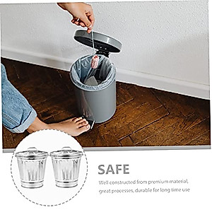 SOESFOUFU 2pcs Tin Bucket with Lid Laundry Hamper with Lid Galvanized Bucket Laundry Basket Galvanized Pot Mini Garbage Tin Garbage Can with Lid Waste Can Desktop Trash Container