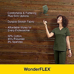 WonderWink Women's Wonderflex Verity Scrub Top, Navy, X-Large