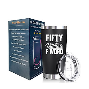 NewEleven 50th Birthday Gifts For Men Women - 1974 50th Birthday Decorations For Men Women - Gifts For Women Turning 50-50 Year Old Gifts For Men, Women, Mom, Dad, Wife, Husband - 20 Oz Tumbler