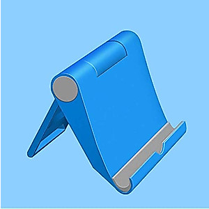 Pokanic Cell Phone Multi-Angle Stand Holder Mount Cradle Organizer Charger Station Tablet Desktop Bed Office School Kitchen Travel Foldable Portable Adjustable Universal Smartphones (Blue)