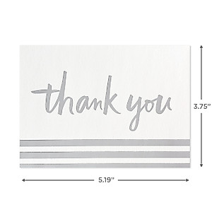 Hallmark Pack of Thank You Cards, Silver Foil (20 Thank You Notes with Envelopes)