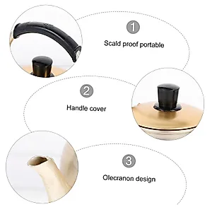 HEMOTON Tea Serving Kettle Household Korean Raw Rice Wine Storage Aluminium Kettle Pot Anti Leak Water Soup Kettle for Home Restaurant Kitchen 2L